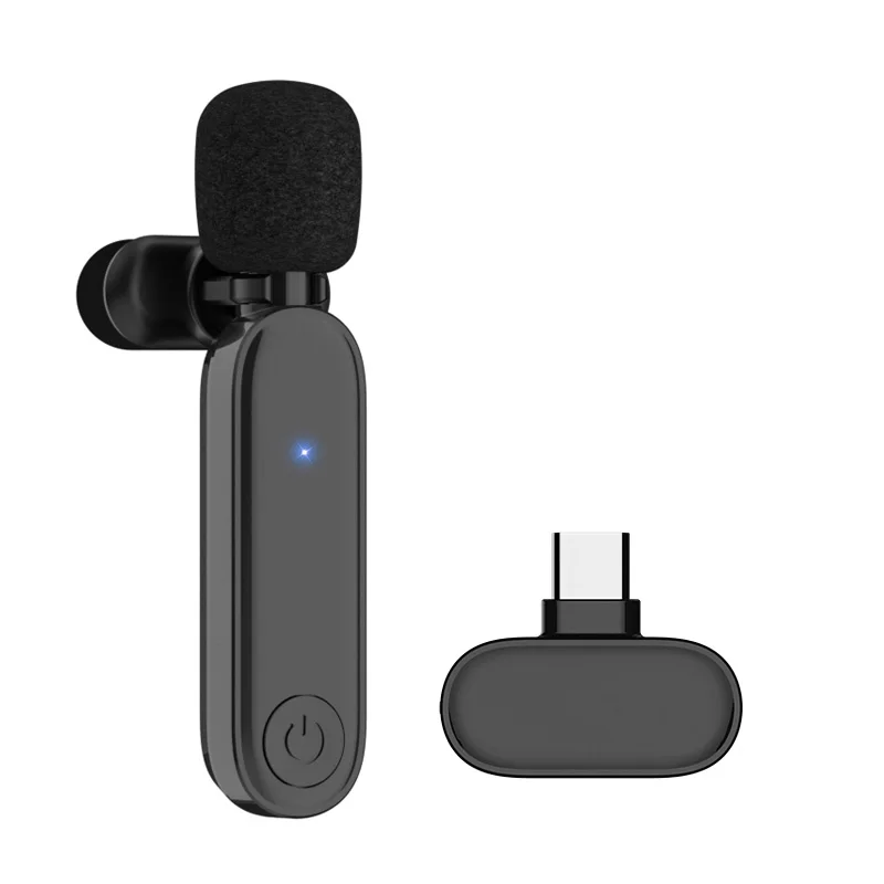 Wireless Lavalier Microphone Portable Audio Recording Mini Lapel Mic ...
