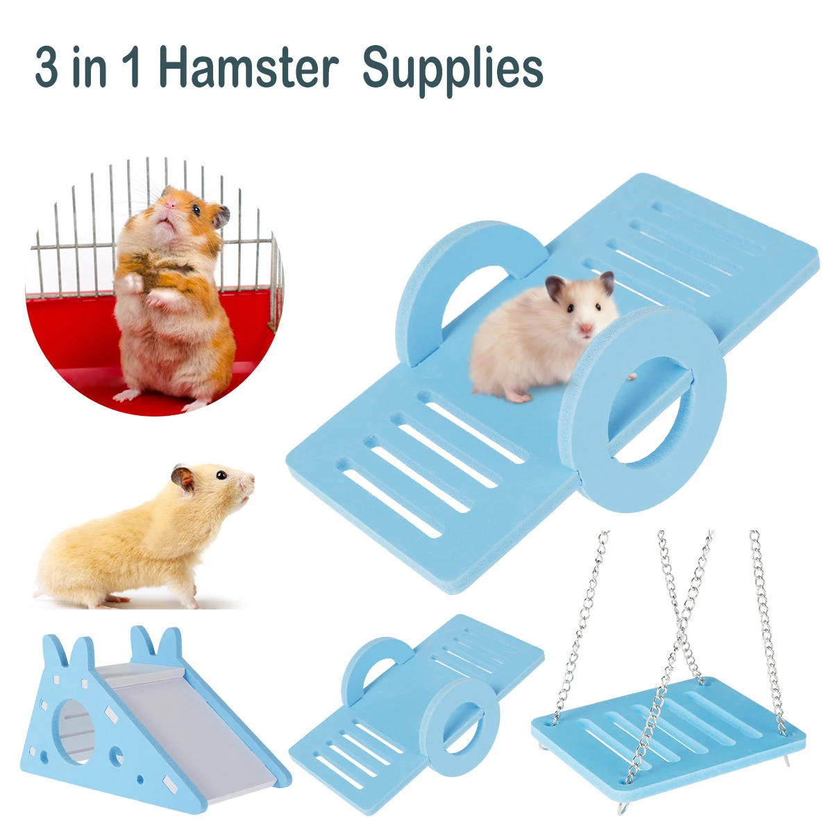 3Pcs-Pet-Hamster-Play-Toy-Seesaw-Ladder-Hanging-Chain-Slide-Swing-Easy ...