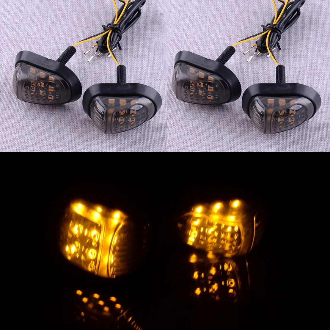 4pcs 12v Front Left Right Led Mini Turn Signal Indicator Light ...