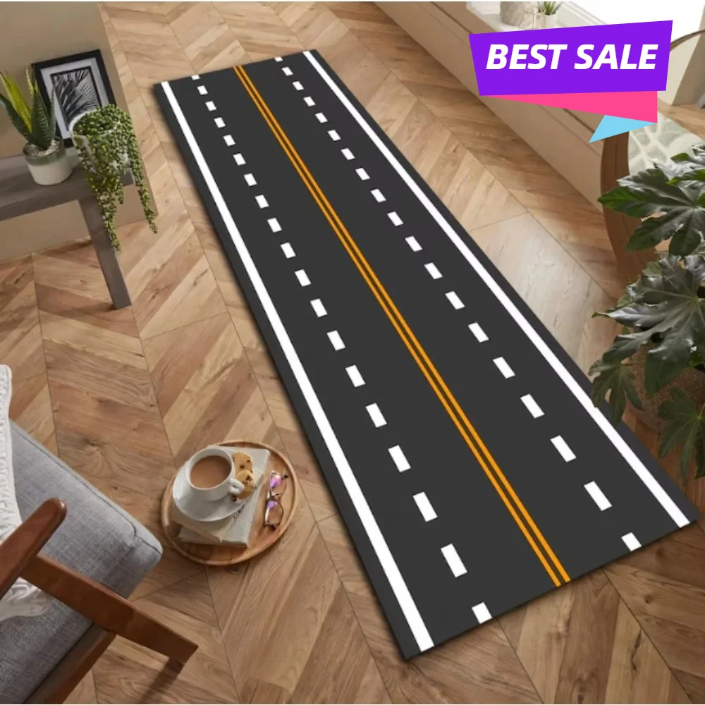 Road & Runway Carpet Mat Rug Aviation Traffic Theme Home Decoration ...