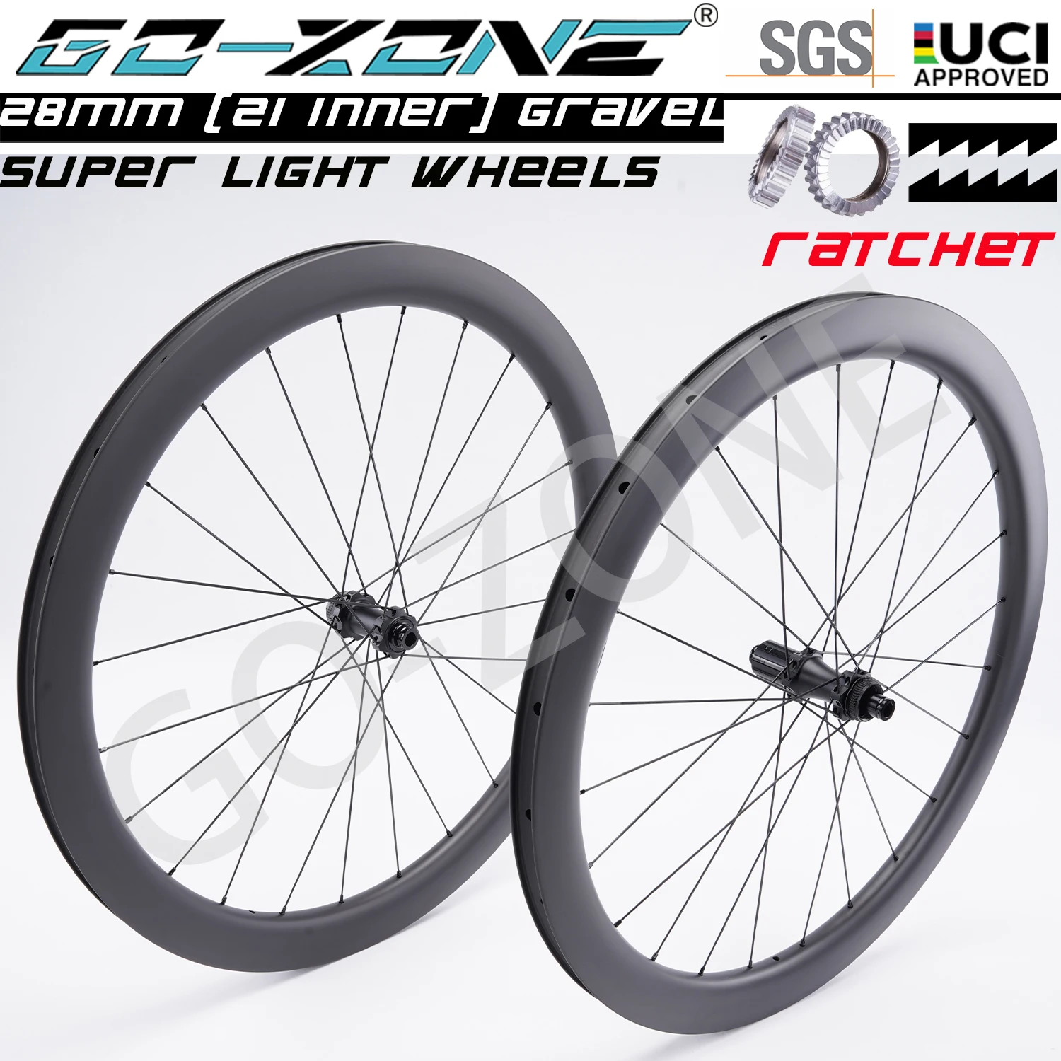 Ultralight 700c Road Carbon Disc Wheelset Gravel /Cyclocross Ratchet ...