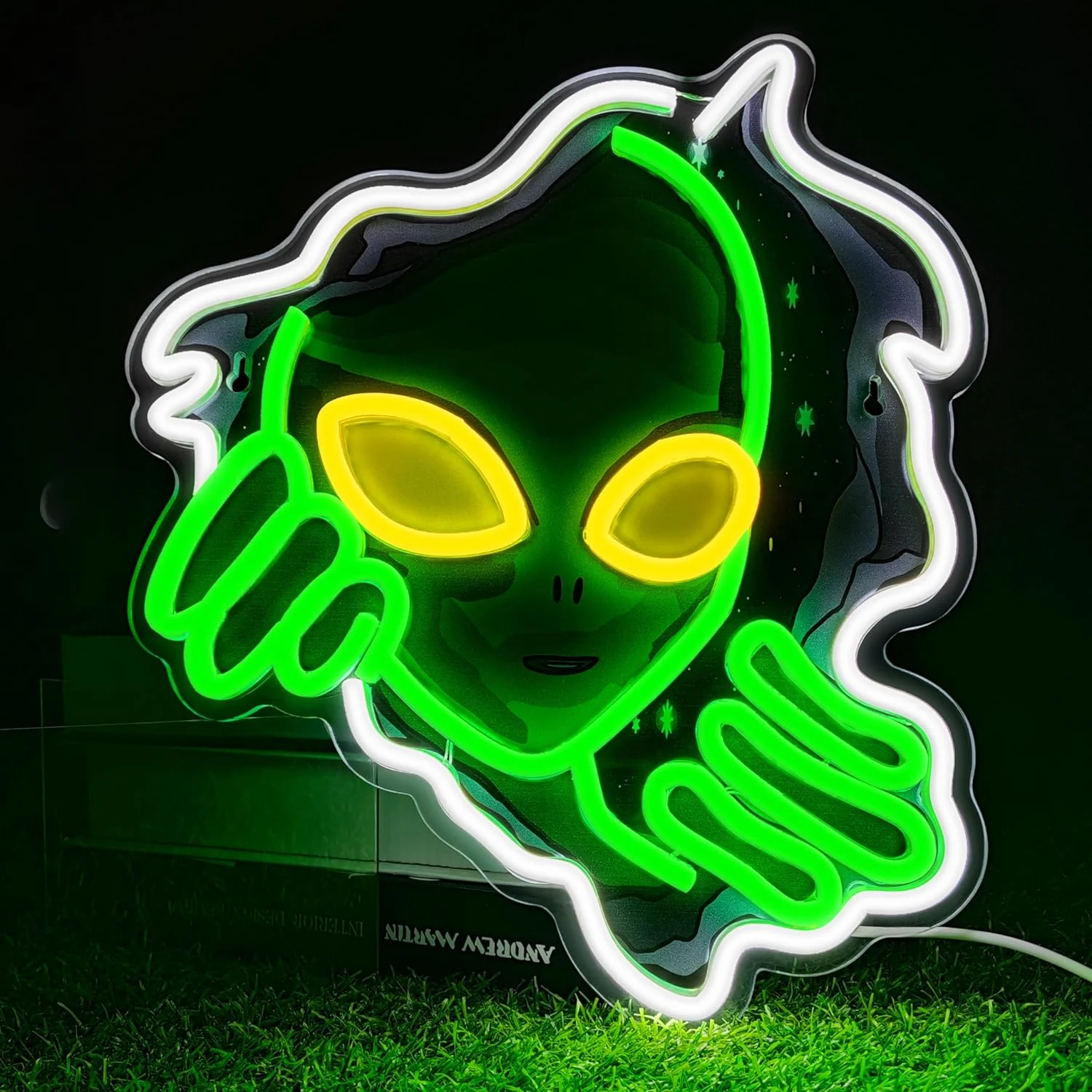 Alien-Neon-LED-Sign-Light-USB-Quarto-Sala-de-jogos-Bar-Pub-Festa-Decora ...