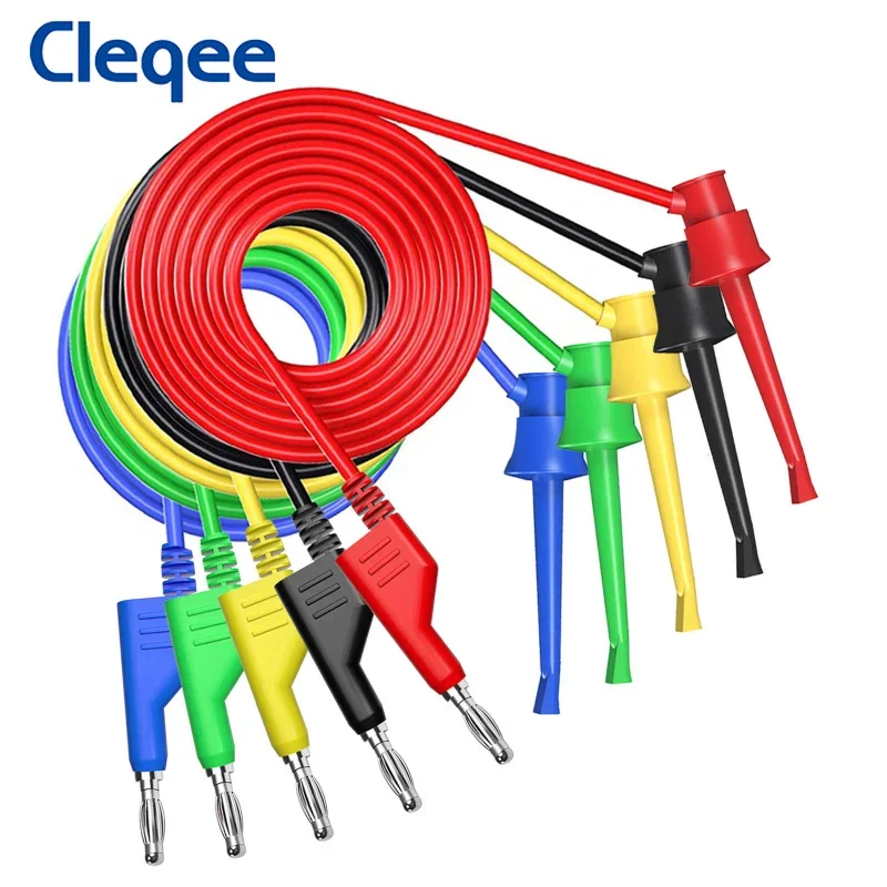 Cleqee-P1045-5pcs-Test-Hook-Clips-to-4mm-Stackable-Banana-Plug-Test ...