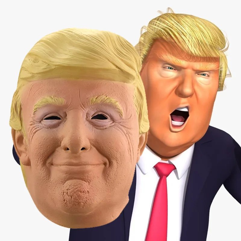Halloween-Trump-Mask-Latex-Head-Cover-Funny-Cosplay-Trump-Latex-Trump ...