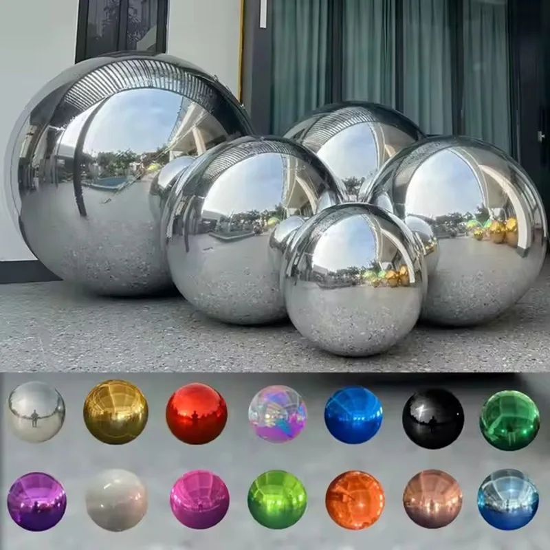 6pc -Set Big Shiny Silver Mirror Balls Airtight Giant Mirror Balloon ...