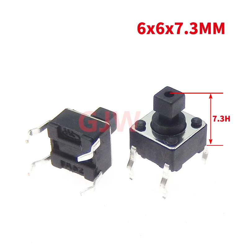 20Pcs/lot 6x6x7.3(H)mm DIP square head Micro Push Button Tactile Tact ...