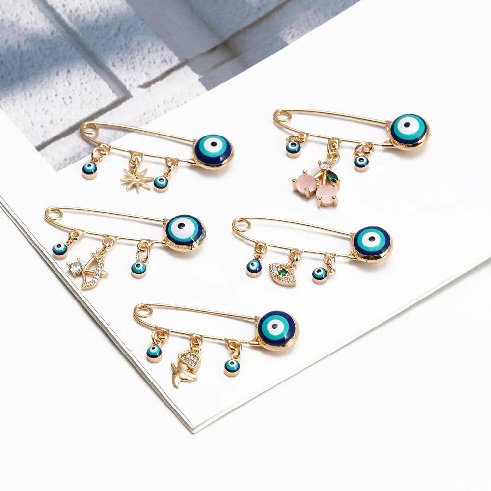 Crafted-Turkish-Pin-Evil-Eye-Brooch-Gold-Lucky-Hamsa-Charm-Lock-Oranges ...