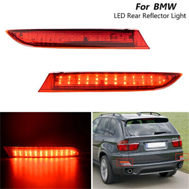 2pcs-For-2007-2013-BMW-X5-E70-LCI-Smoked-LED-Rear-Bumper-Reflector-Tail ...
