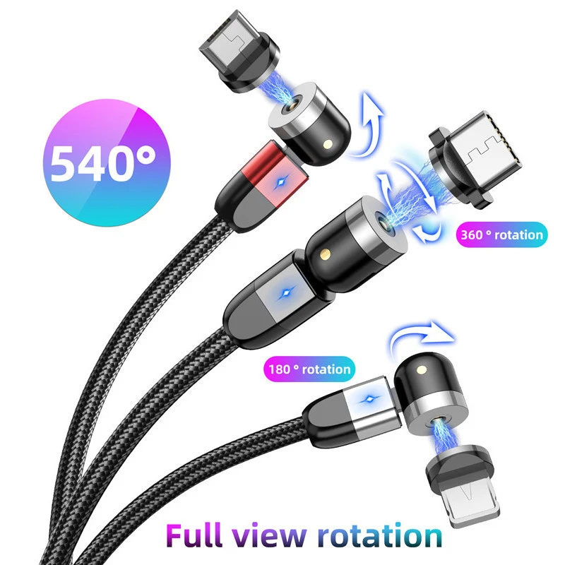 360-180-Rotation-Fast-Charging-Type-C-Cable-Magnetic-USB-Cable-For ...