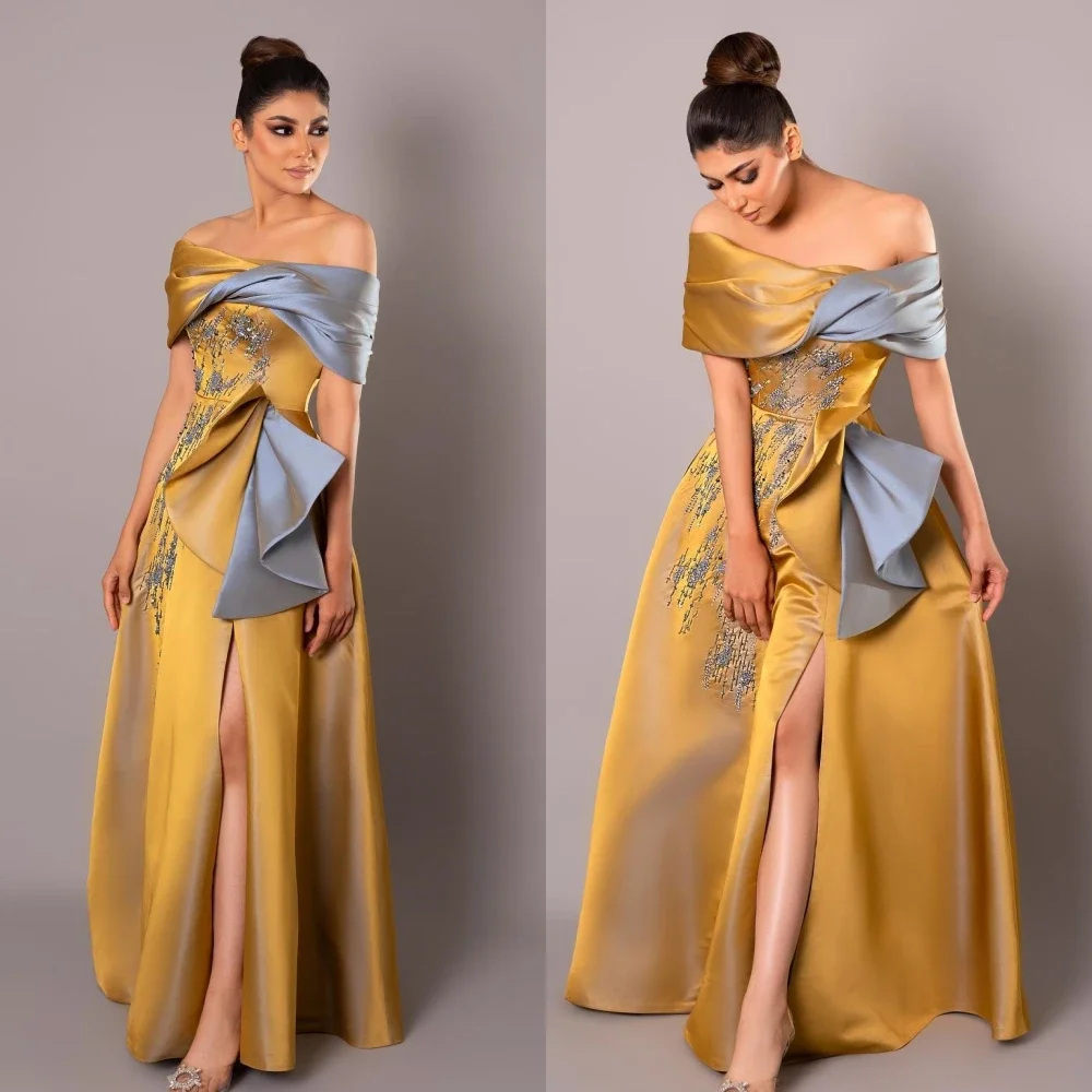 Women-Elegant-Off-the-shoulder-A-line-Party-Paillette-Sequins-Floor ...