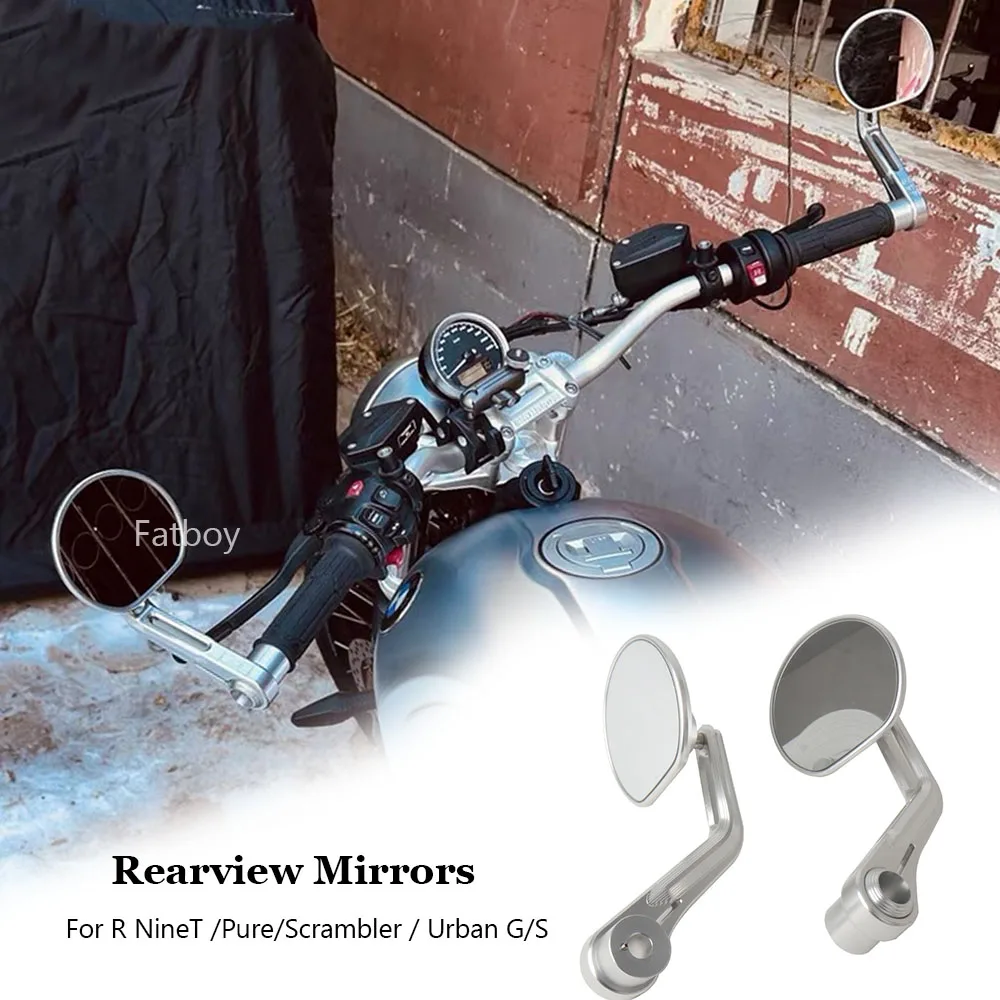 New-Motorcycle-Round-Handlebar-Bar-End-Rear-View-Mirrors-For-BMW-R9T ...