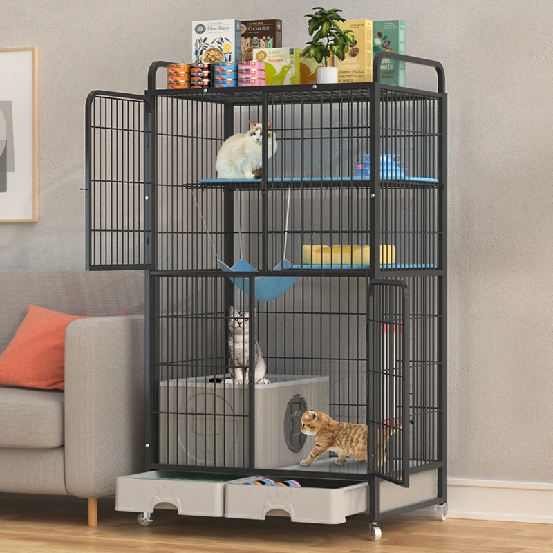 Cat-Cage-Home-Indoor-Large-Cat-Villa-with-Toilet-Integrated-Oversized ...