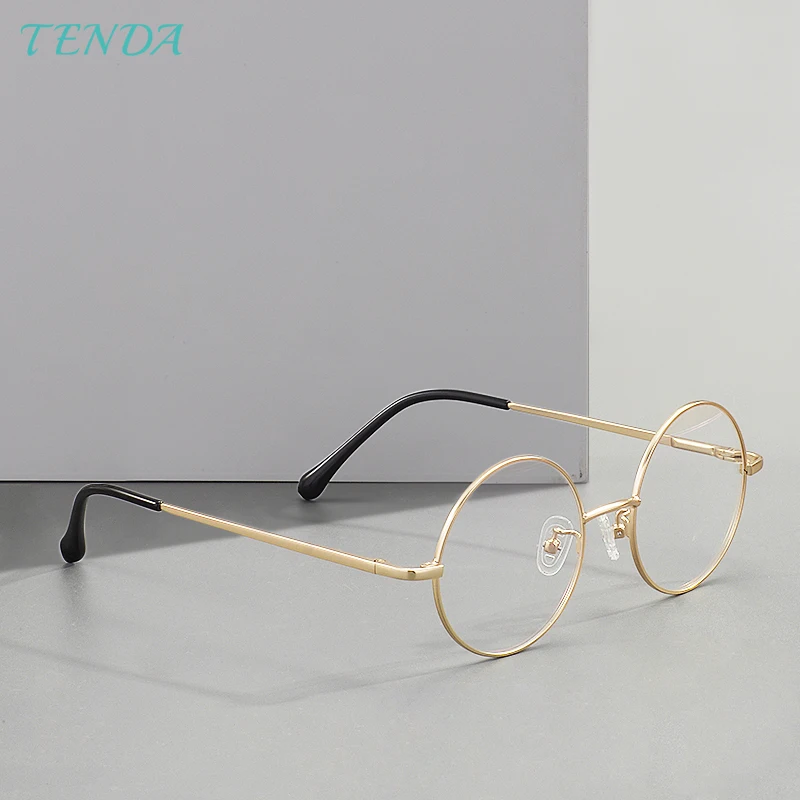 Men-And-Women-Stainless-Steel-Full-Rim-Eyeglasses-Round-Classic-Glasses ...