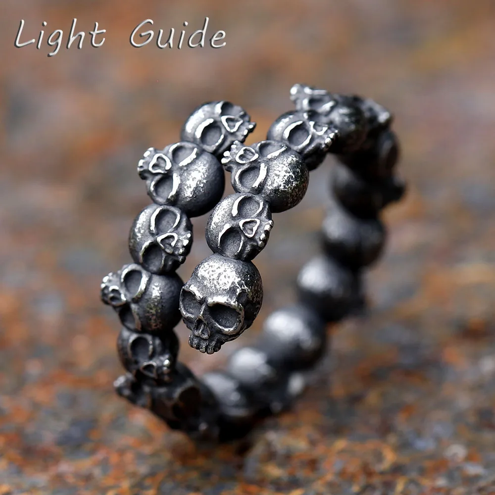 2023-new-Vintage-Gothic-Steel-Skull-Rings-Man-Punk-Rock-Men-Ring-Male ...