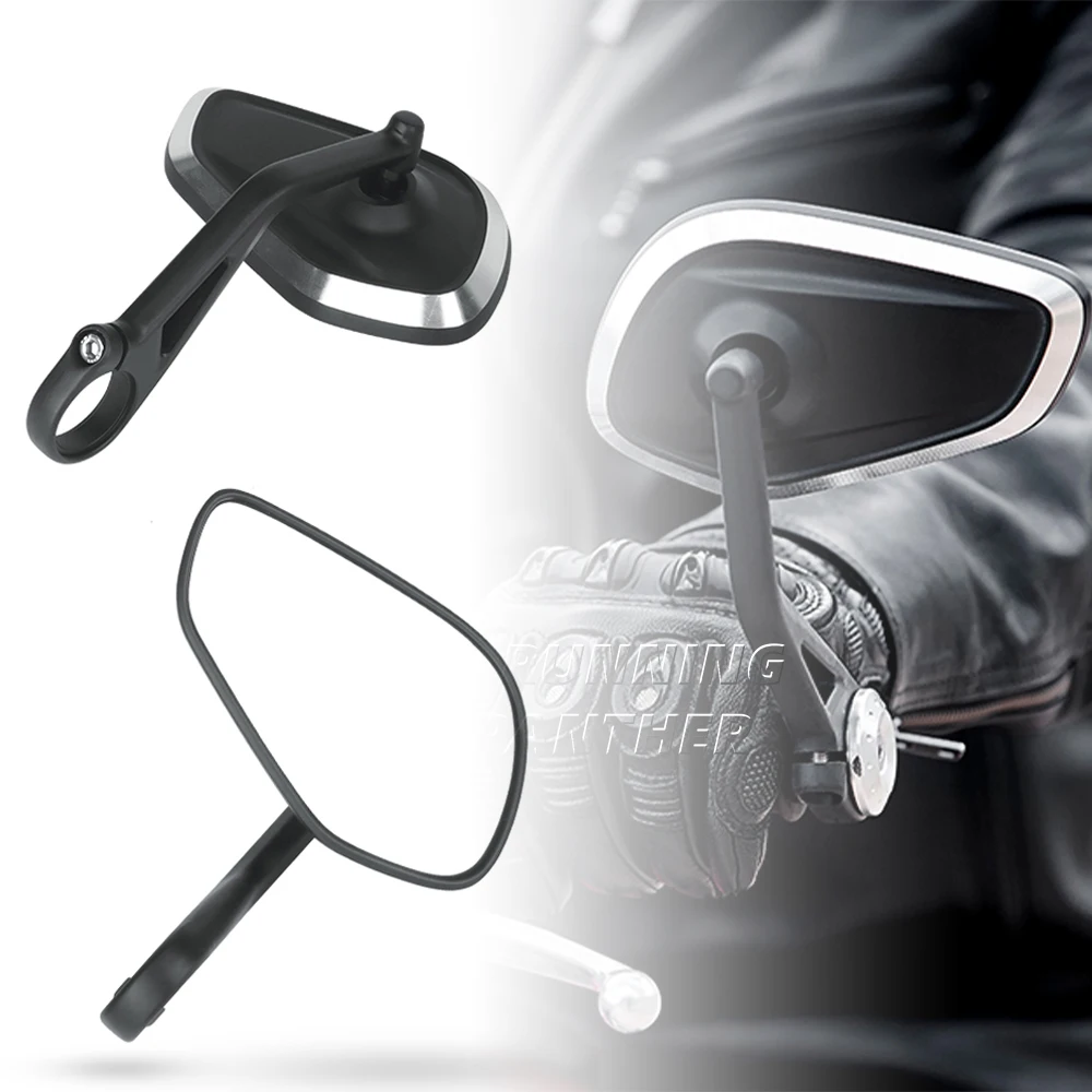 Motorcycle-CNC-Handlebar-Handle-Bar-Rearview-Side-Mirrors-Bar-End ...