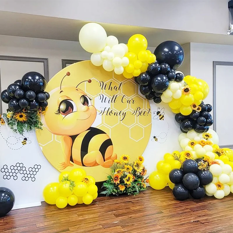 Bee-Yellow-Black-Balloon-Garland-Kit-Bumble-Bee-Party-Backdrop ...