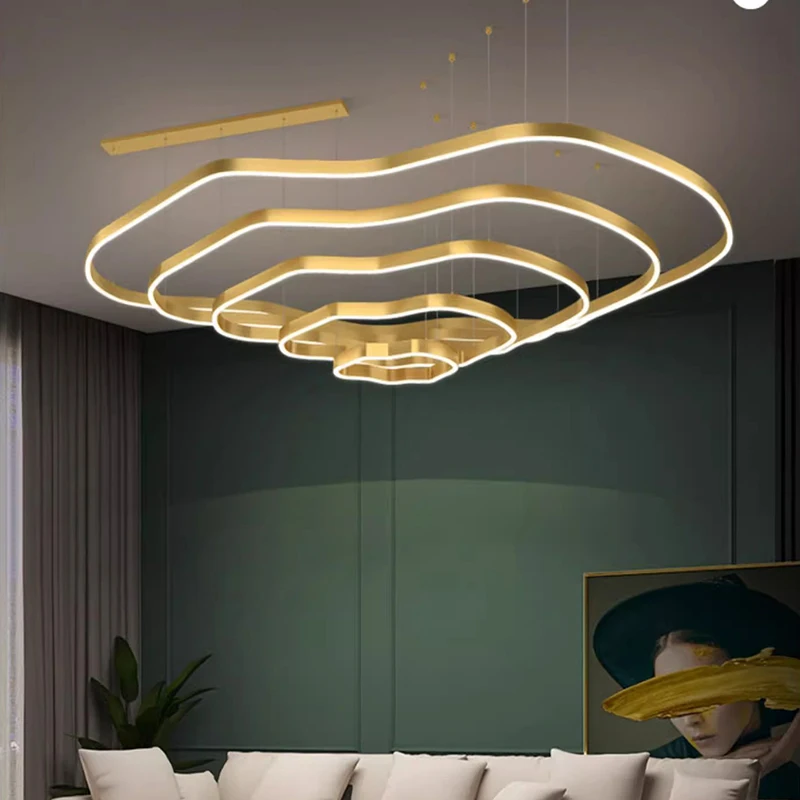 Modern home decor ring led lights pendant light lamps for living room ...