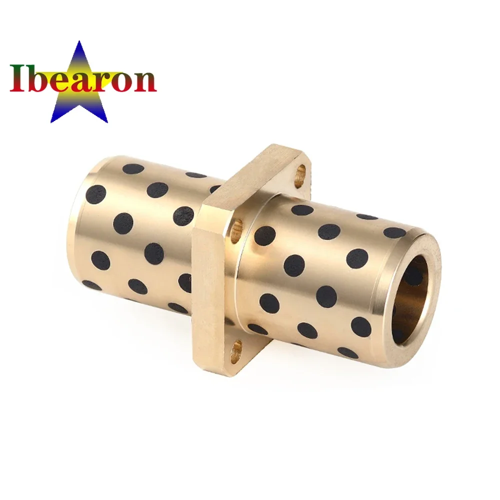 1PCS LMKC25L Middle Type Square Flanged Linear Bearing Graphite Copper ...