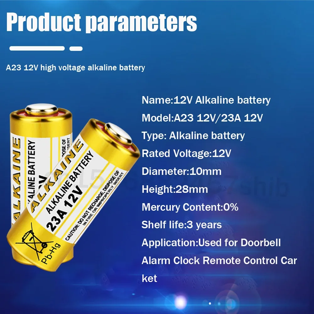 Щелочная батарея A23 23A 12 в, 2 шт., 23GA A23S E23A EL12 MN21 MS21 ...