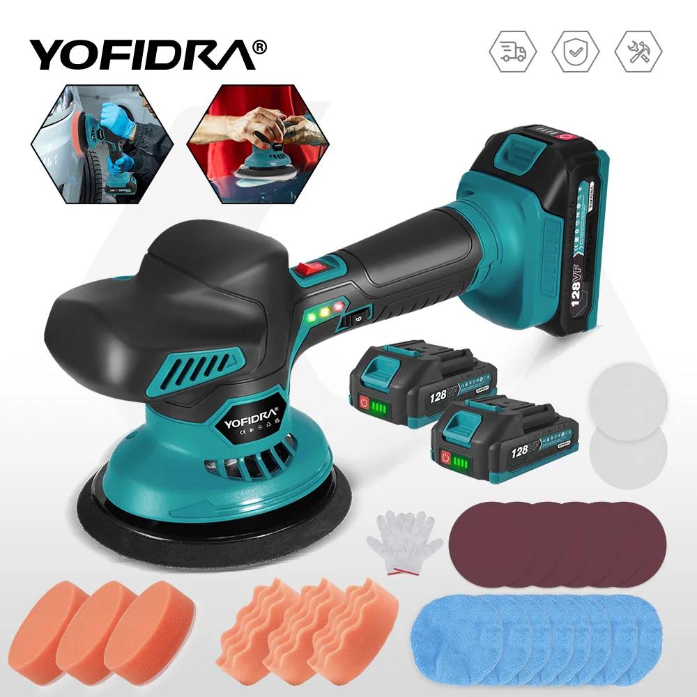 YOFIDRA Electric Car Polisher 6 Gears 7000rpm Polish Auto Polishing ...