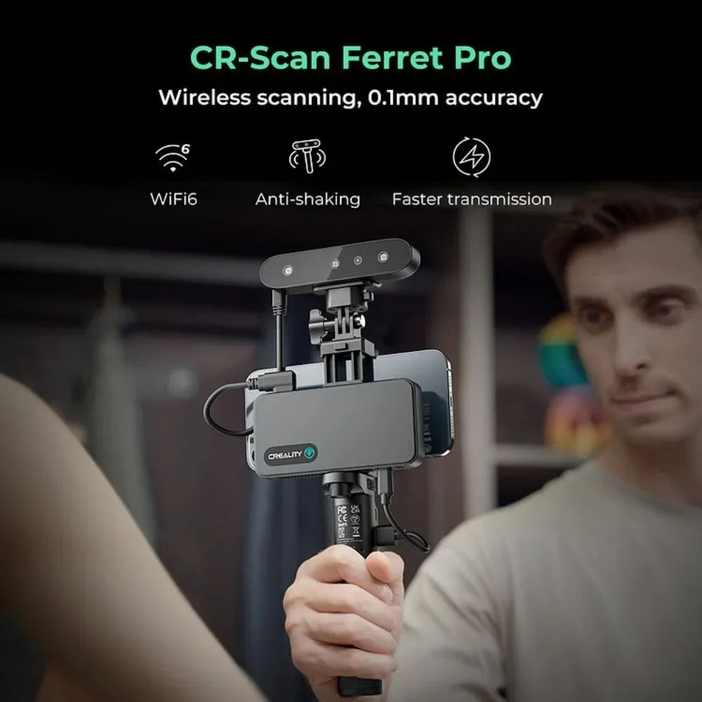 Беспроводной Wi-Fi 3D-сканер Creality CR-Scan Ferret Pro с защитой от ...