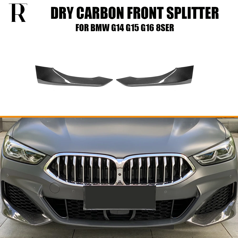 Real-Dry-Carbon-Fiber-Front-Bumper-Side-Splitter-Apron-for-BMW-G14-G15 ...