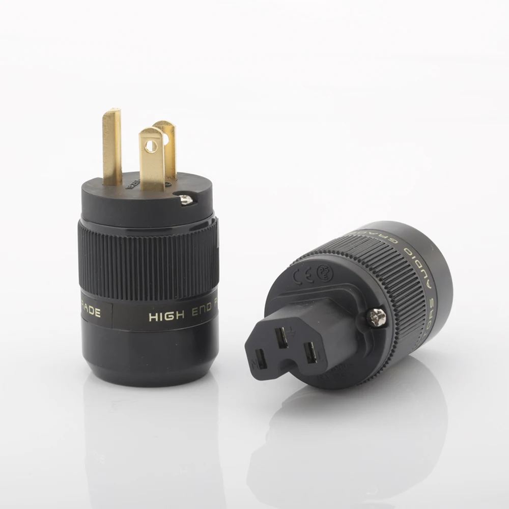 1pair Gold Plated Us Power Connector Us Power Plug Ac Us Power Cable ...