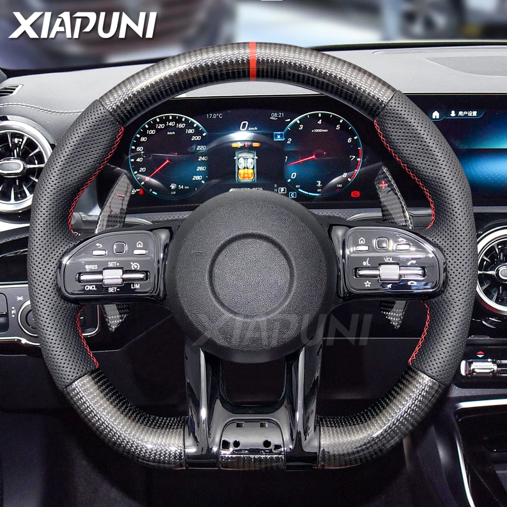 Adatto per volante in fibra di carbonio Benz Mercedes AMG C63 W212 W205 ...