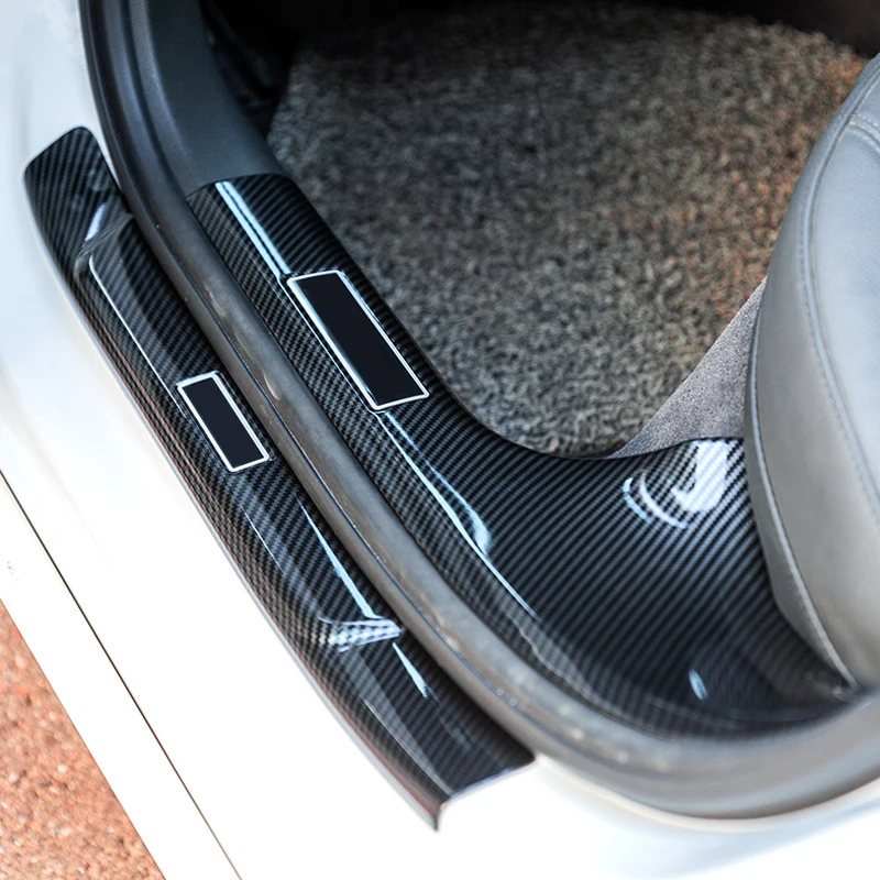 8pcs-ABS-Carbon-Fiber-Car-Door-Sill-Scuff-Plate-Guard-Protector-Cover ...