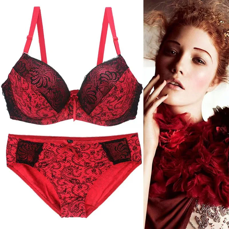 Middle Mold Cup Padded Brand Breathable Push Up Cotton Bra Set for ...