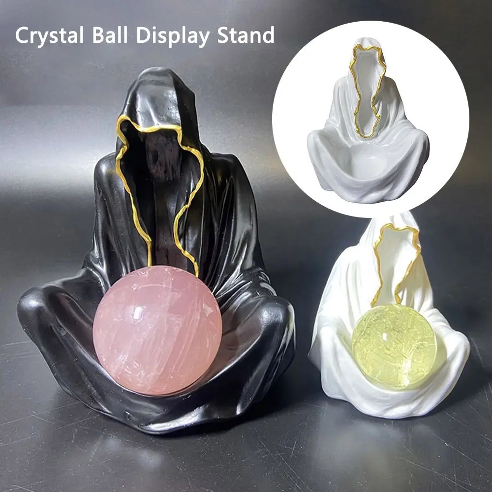 Ghost-Wizard-Mineral-Agate-Stones-Crystal-Ball-Display-Stand-Home ...