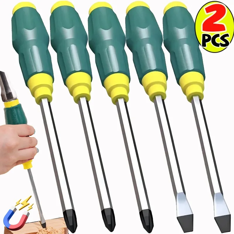 1/2pc Magnetic Lengthen Screwdrivers Multifunctional Knocked Slotted ...