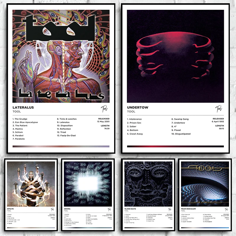 90s-Rock-Band-Tool-Poster-Retro-Music-Album-10000-Days-Lateralus-Canvas ...