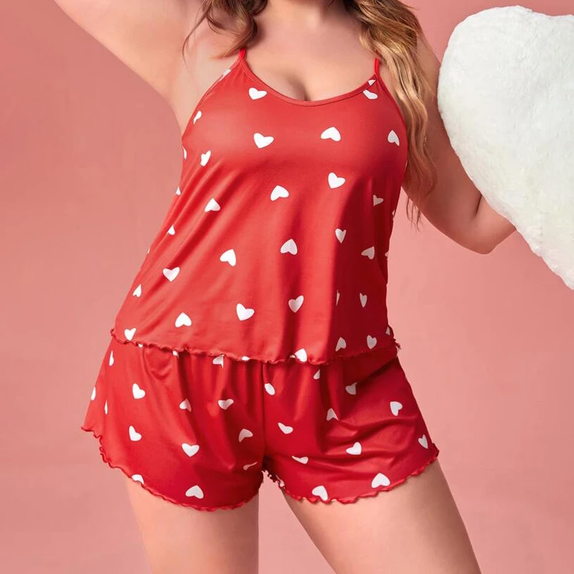 Plus-Size-XL-5XL-Women-Pajama-Set-Nightgowns-Cami-Shorts-Nightclothes ...