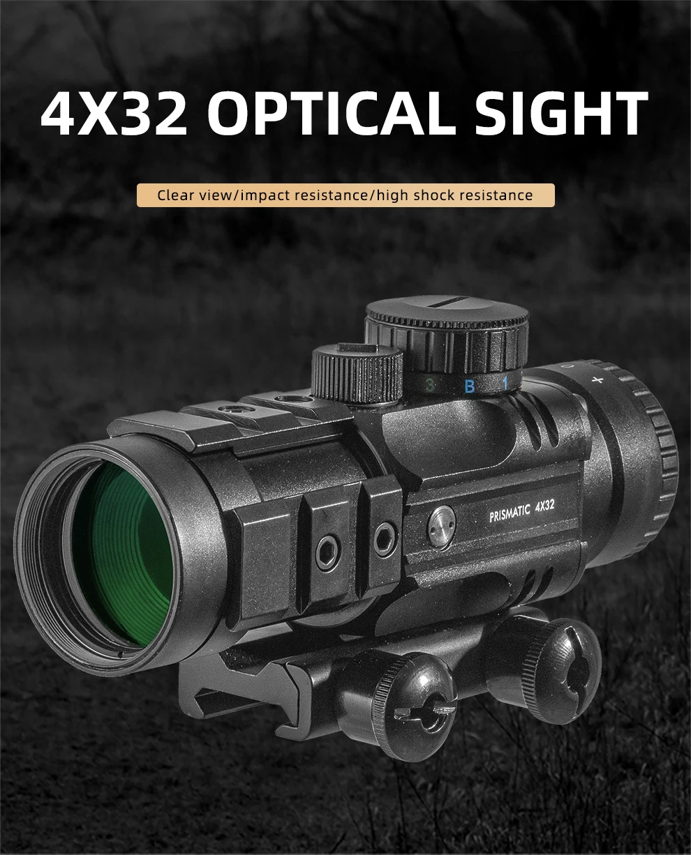 Fire Wolf 4X32 Scope Hunting Optical Sight Tactical Rifle Scope Green Red Dot Light Rifle Cross ...