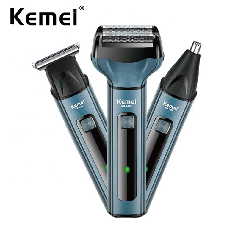 Kemei Hair Clipper Electric Shaver 3 In 1 Nose Hair Trimmer Men ...