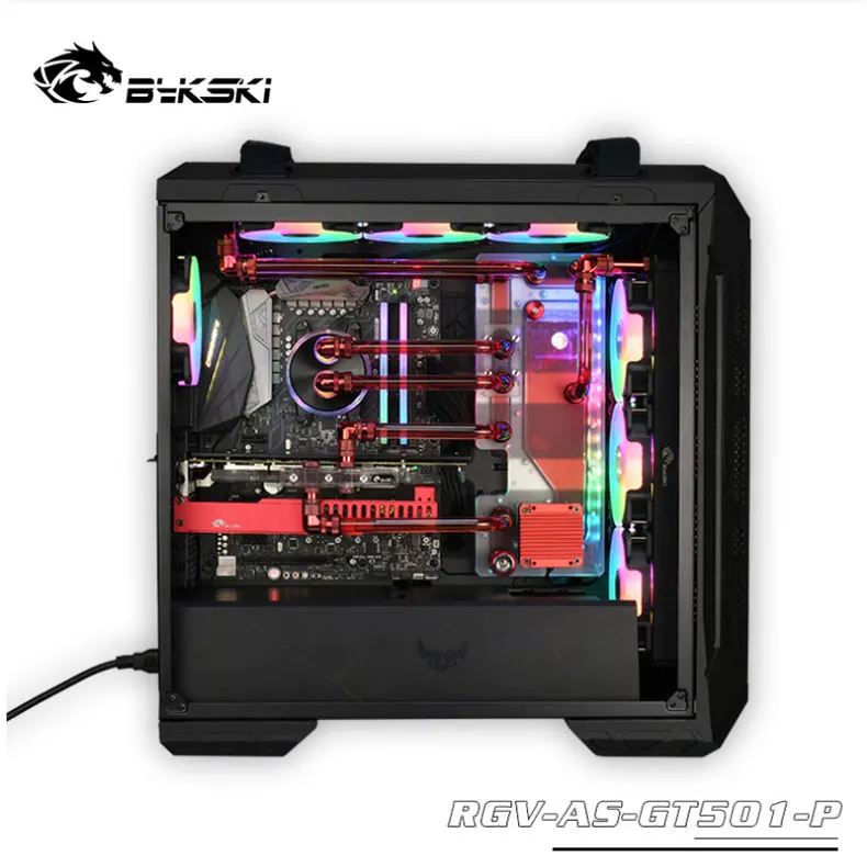 Bykski placa acrílica à prova d'água com canal, para asus tuf gaming gt501, estojo/kit para cpu ...
