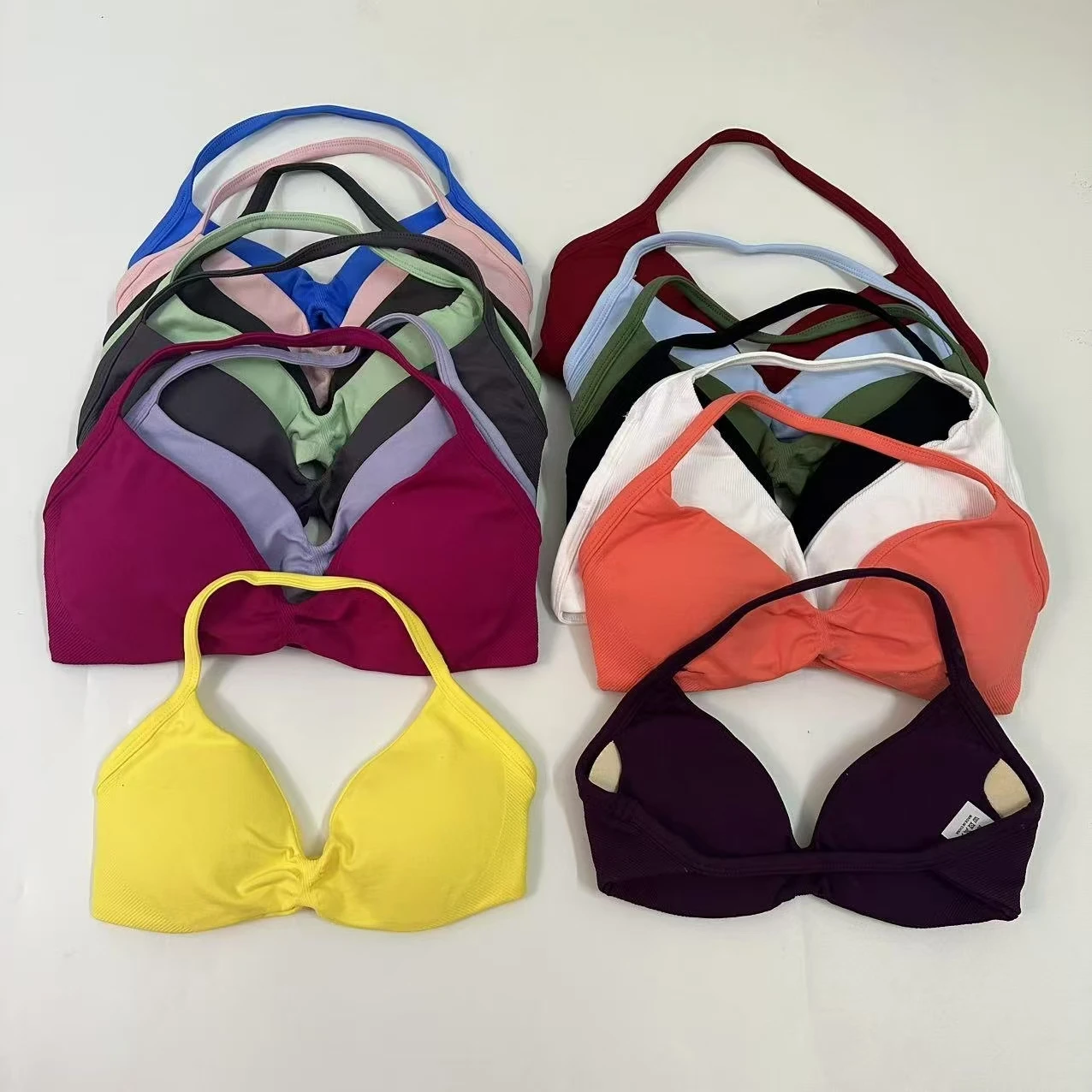 Yoga Sports Bra Strappy Backless Yoga Gym Bra Removable Cups Women ...