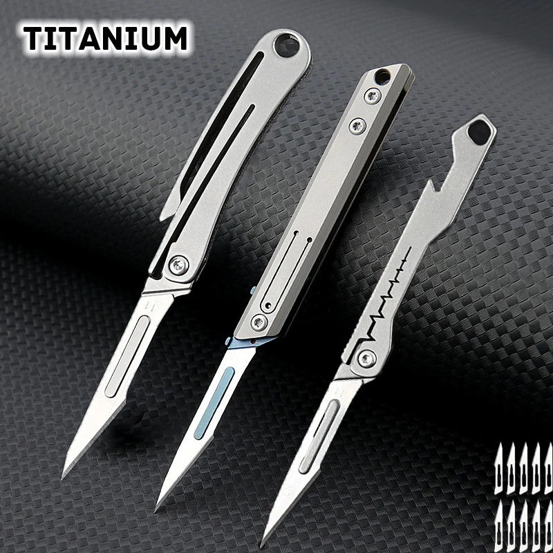 Titanium-Alloy-Mini-Utility-Knife-Quick-Open-Scalpel-Knife-Keychain ...