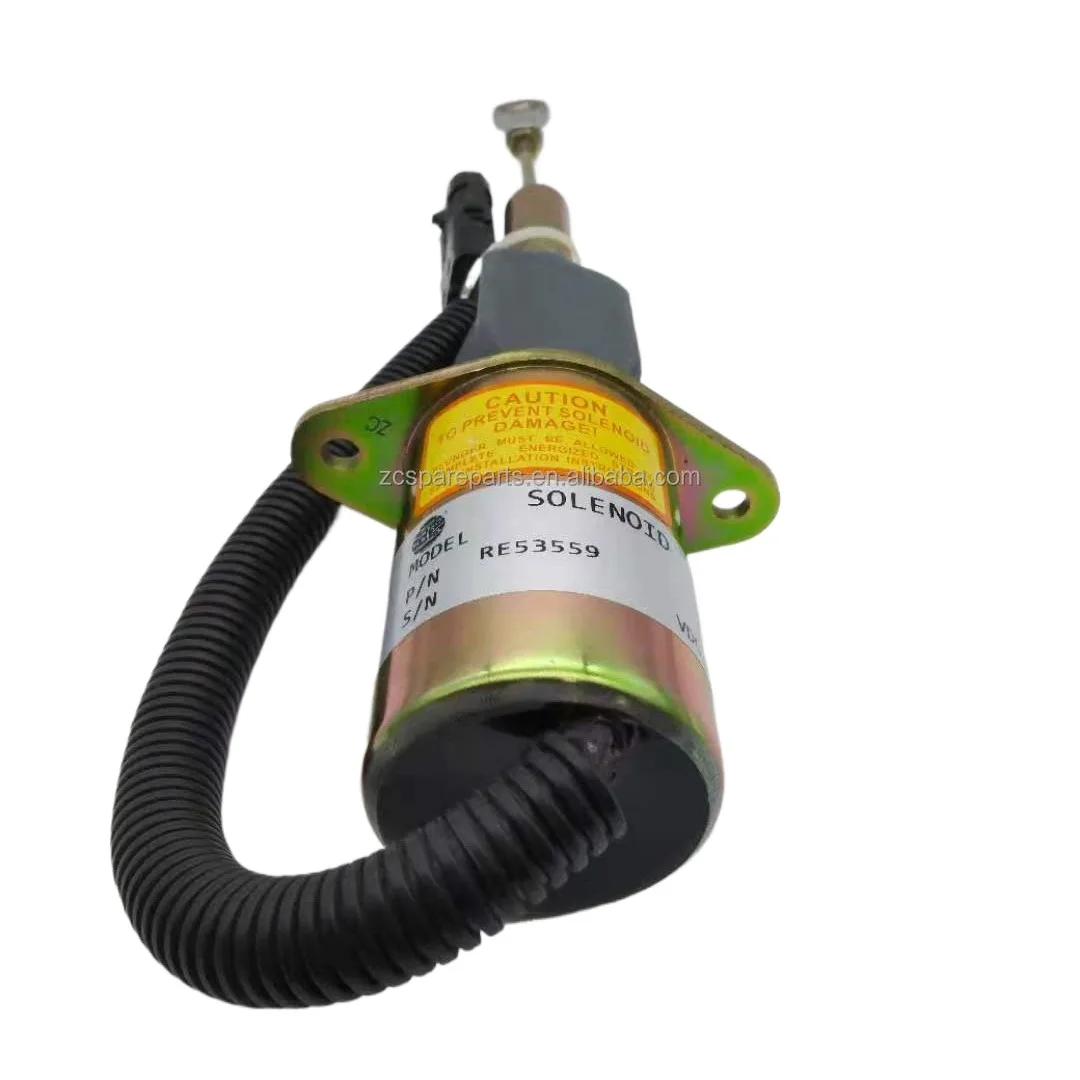 RE53559-Fuel-Stop-Solenoid-Valve-12V-Fits-Excavator-Tractors-9965-6610 ...