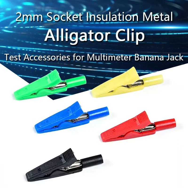 Alligator-Clips-with-2mm-Socket-Insulation-Metal-Crocodile-Clamp-Test ...
