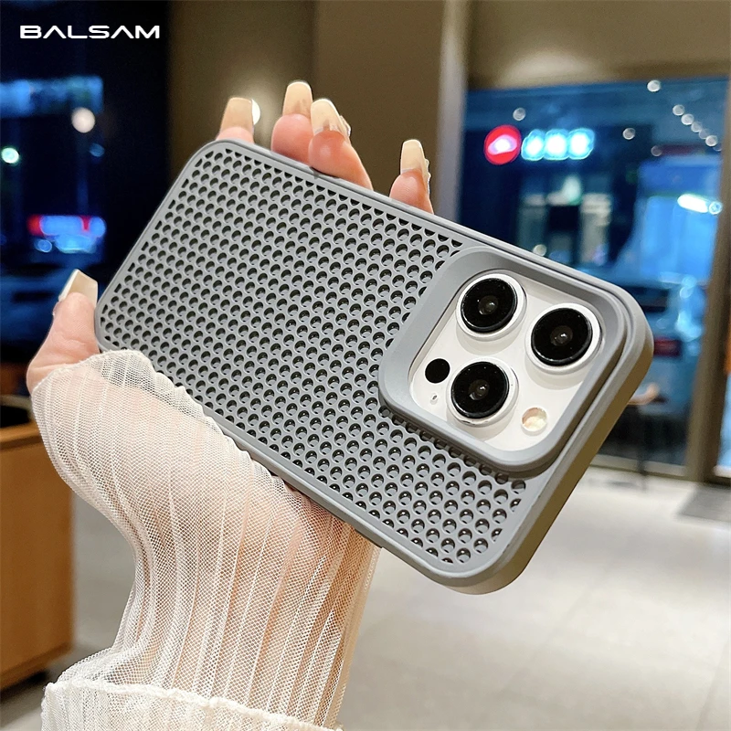 Luxury-Heat-Dissipation-Breathable-Mesh-Phone-Case-For-iPhone-16-15-14 ...