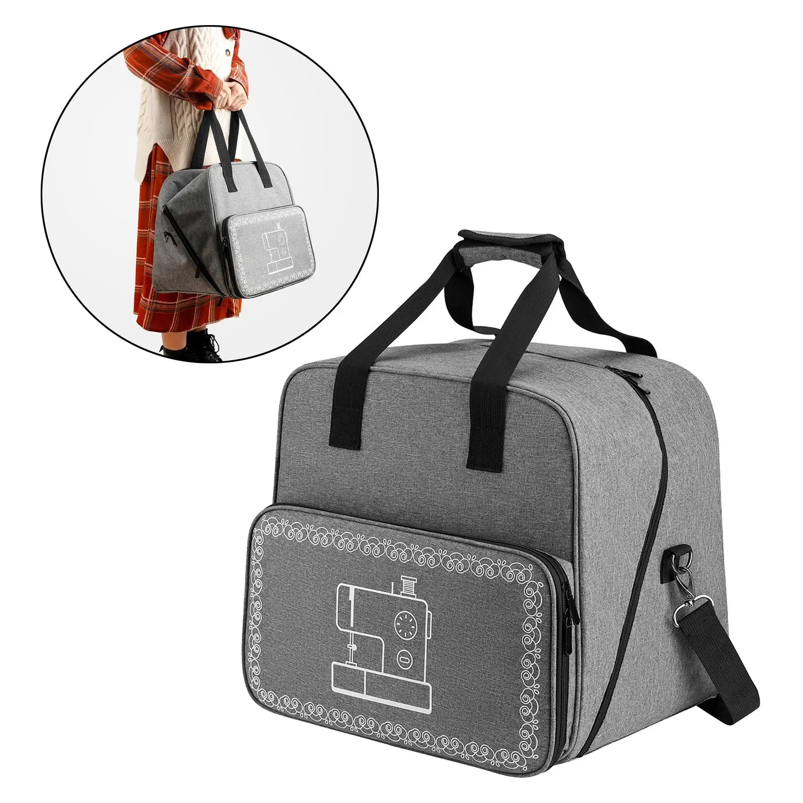 Sewing Machine Carrying Case Carry Tote Bag Large Capacity Oxford ...