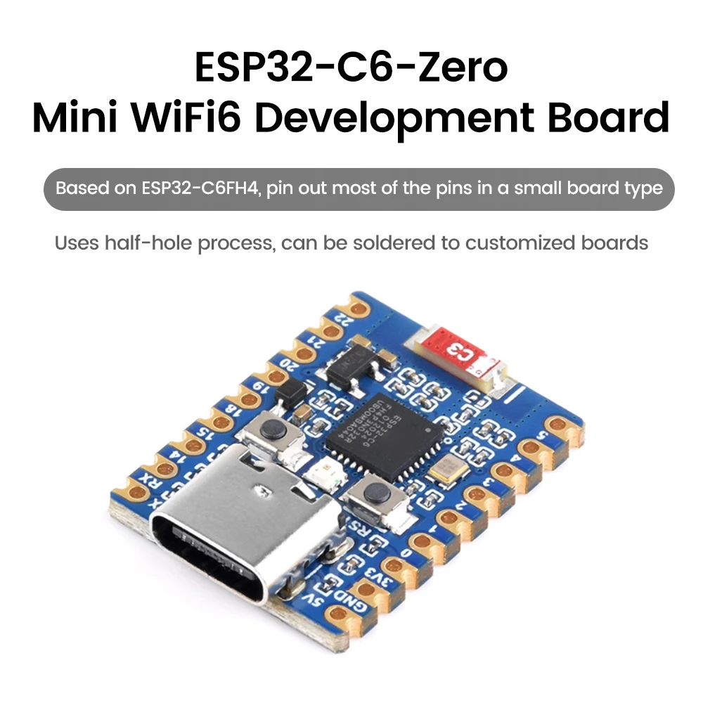 Esp32 C6 Zero Development Board Based On Esp32 C6fh4 Dual Processors 2 4ghz Wifi 6 Bluetooth