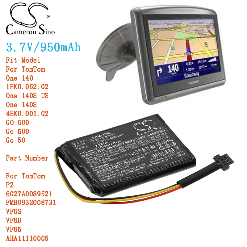 Cameron-Sino-950mAh-GPS-Navigator-Battery-for-TomTom-P2-6027A0089521-FMB0932008731-VF6S-VF6D ...