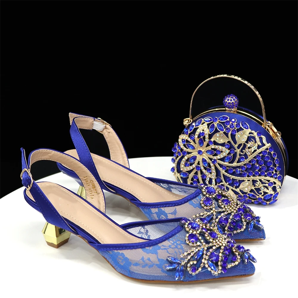 Royal-Blue-Women-Shoes-And-Bag-Set-Luxury-African-Ladies-Pumps-Match ...