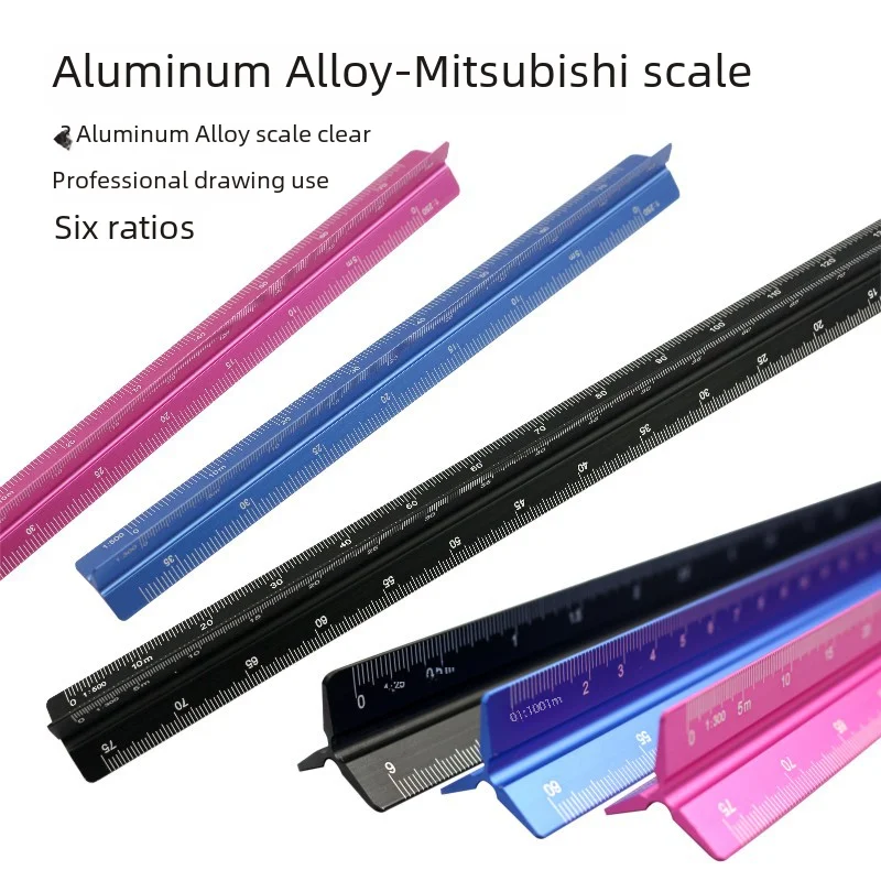 Metal-Aluminum-Triangular-Ruler-Large-Scale-Comparison-Drawing-30cm ...
