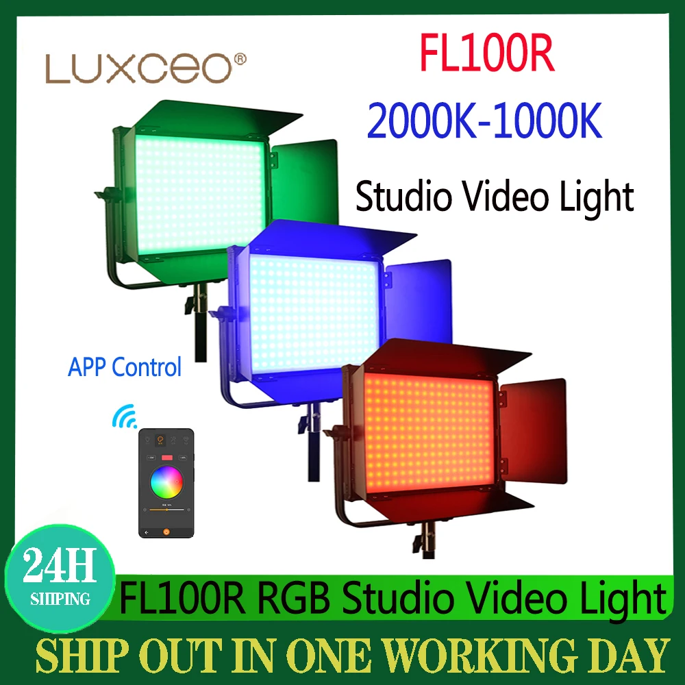 LUXCEO FL100R RGB LED Panel 100W Video Light 2000K 10000K APP Control ...