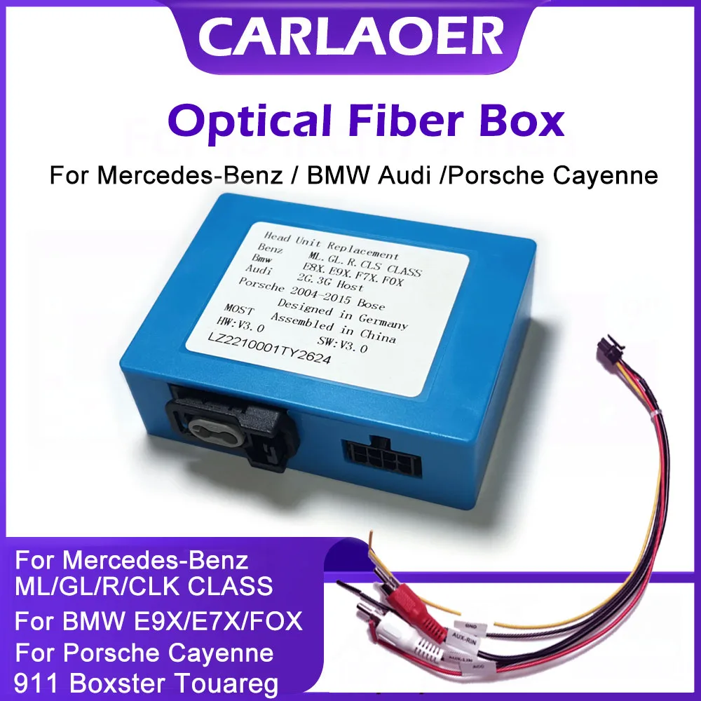 CARLAOER Car Stereo Radio Optical Fiber Decoder Box for Mercedes Benz ...