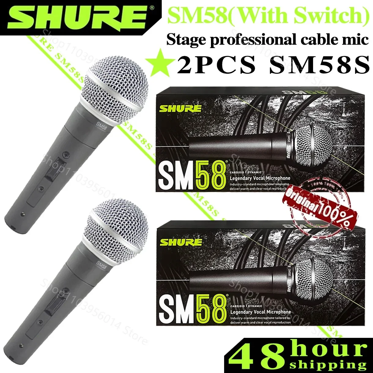 Micr-fono-con-cable-Shure-SM58-Karaoke-escenario-en-vivo-concierto-YouTube-grabaci-n-profesional ...